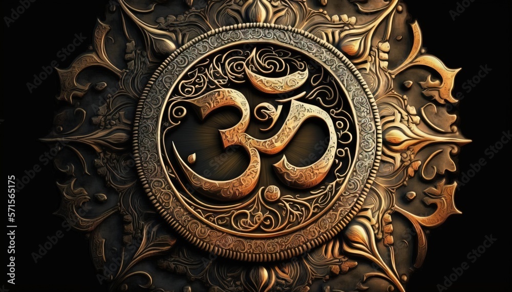 AUM or OM symbol illustration generative ai Stock Illustration | Adobe Stock