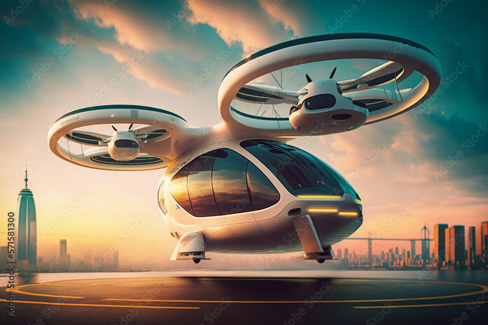 Future of urban air mobility, city air taxi, UAM urban air mobility ...