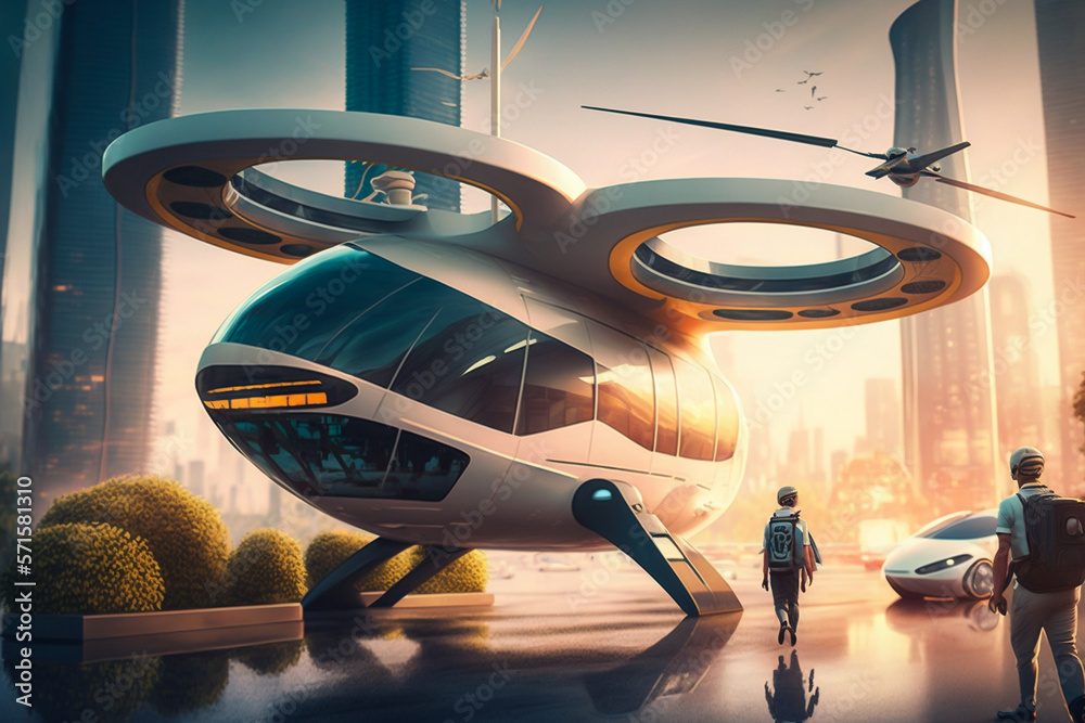 Future of urban air mobility, city air taxi, UAM urban air mobility ...