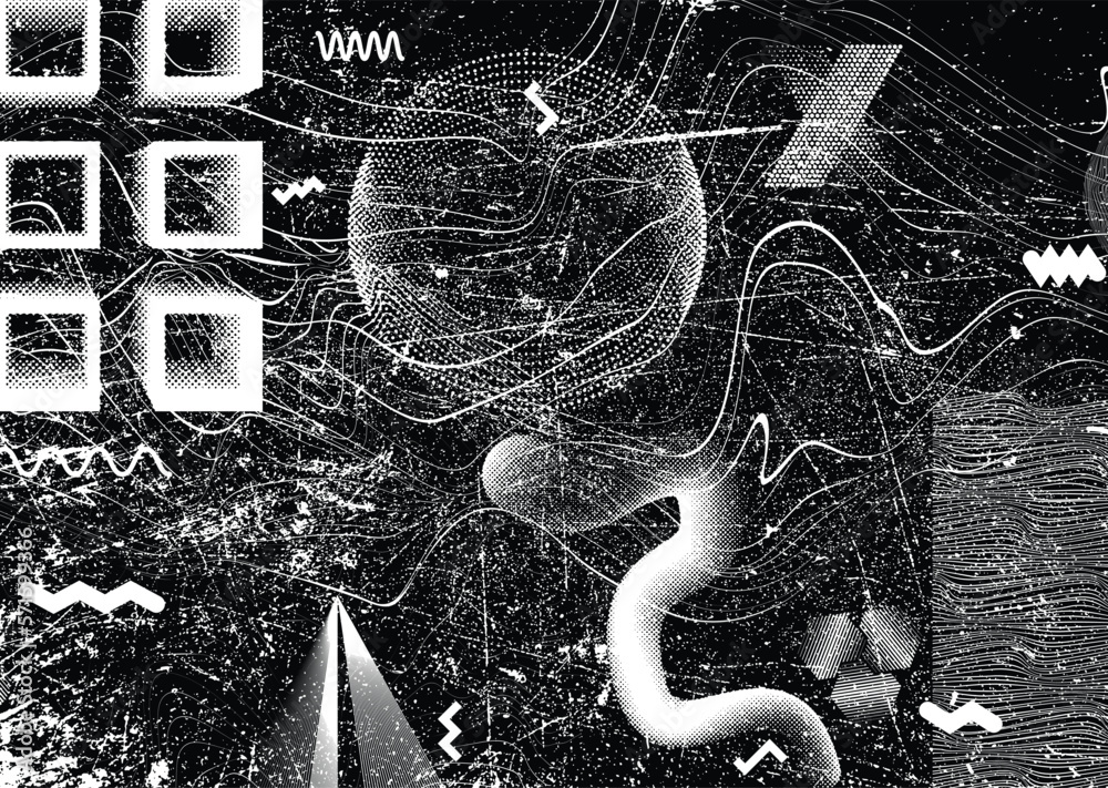 Glitch distorted grunge collage . Noise destroyed texture . Trendy ...