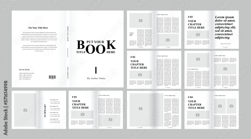 Book layout and Book template design Stock Vector | Adobe Stock