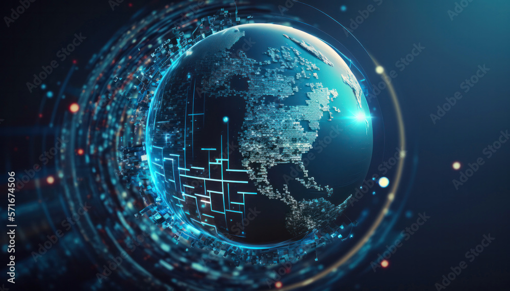 Digital globe cyber security technology concept of innovative future ...
