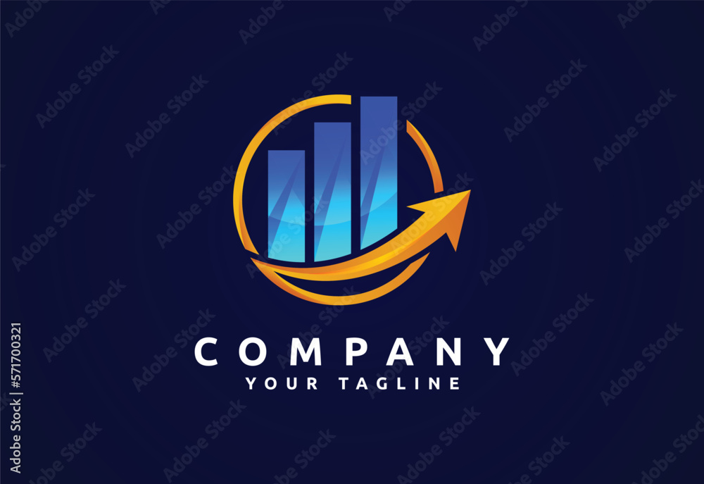Accounting financial gradient logo, Financial Advisors logo design ...
