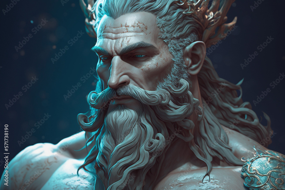 Poseidon, Generative Ai Stock Illustration | Adobe Stock