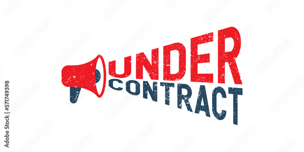 Megaphone Under contract grunge rubber stamp on white background ...