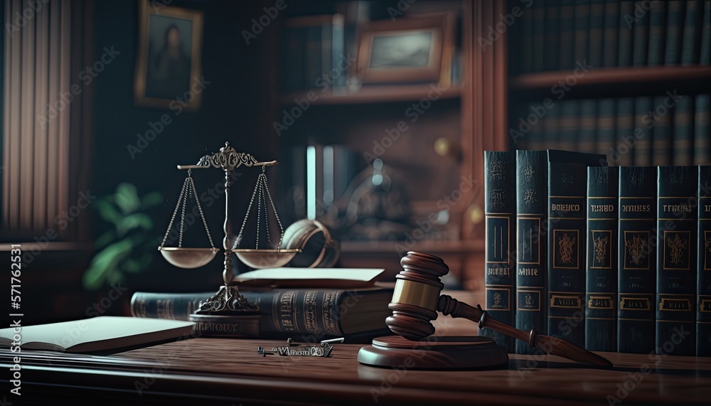 judge gavel and books. Law firm courtroom, Office space for legal work ...