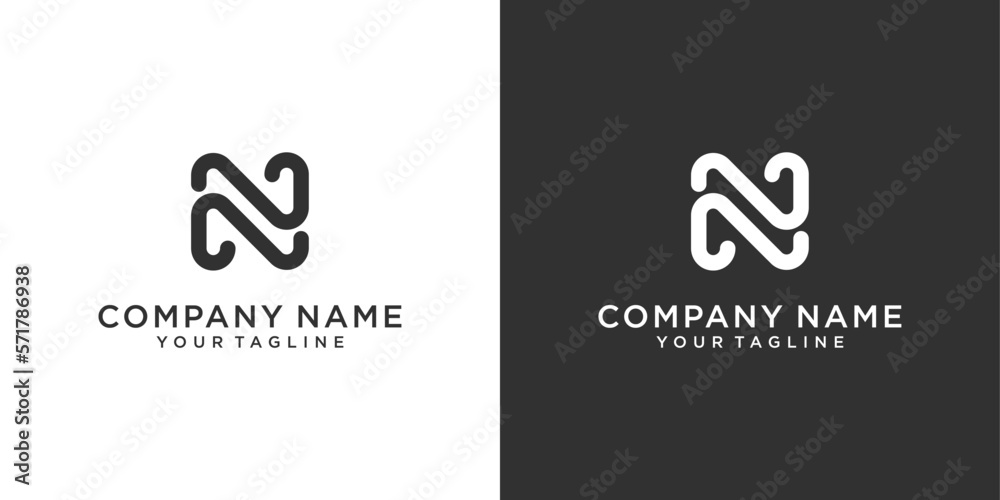 Initial letter N monogram logo design vector. Stock Vector | Adobe Stock