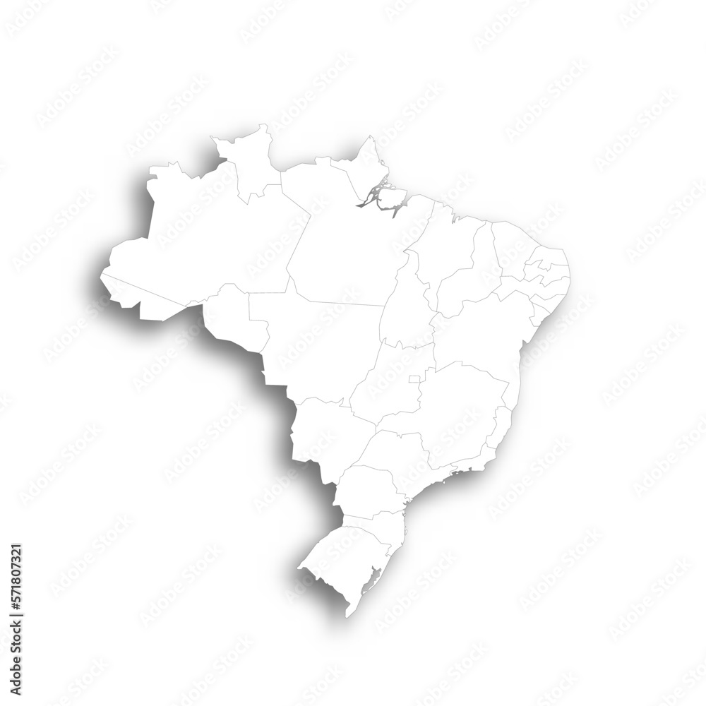 Brazil political map of administrative divisions - Federative units of ...