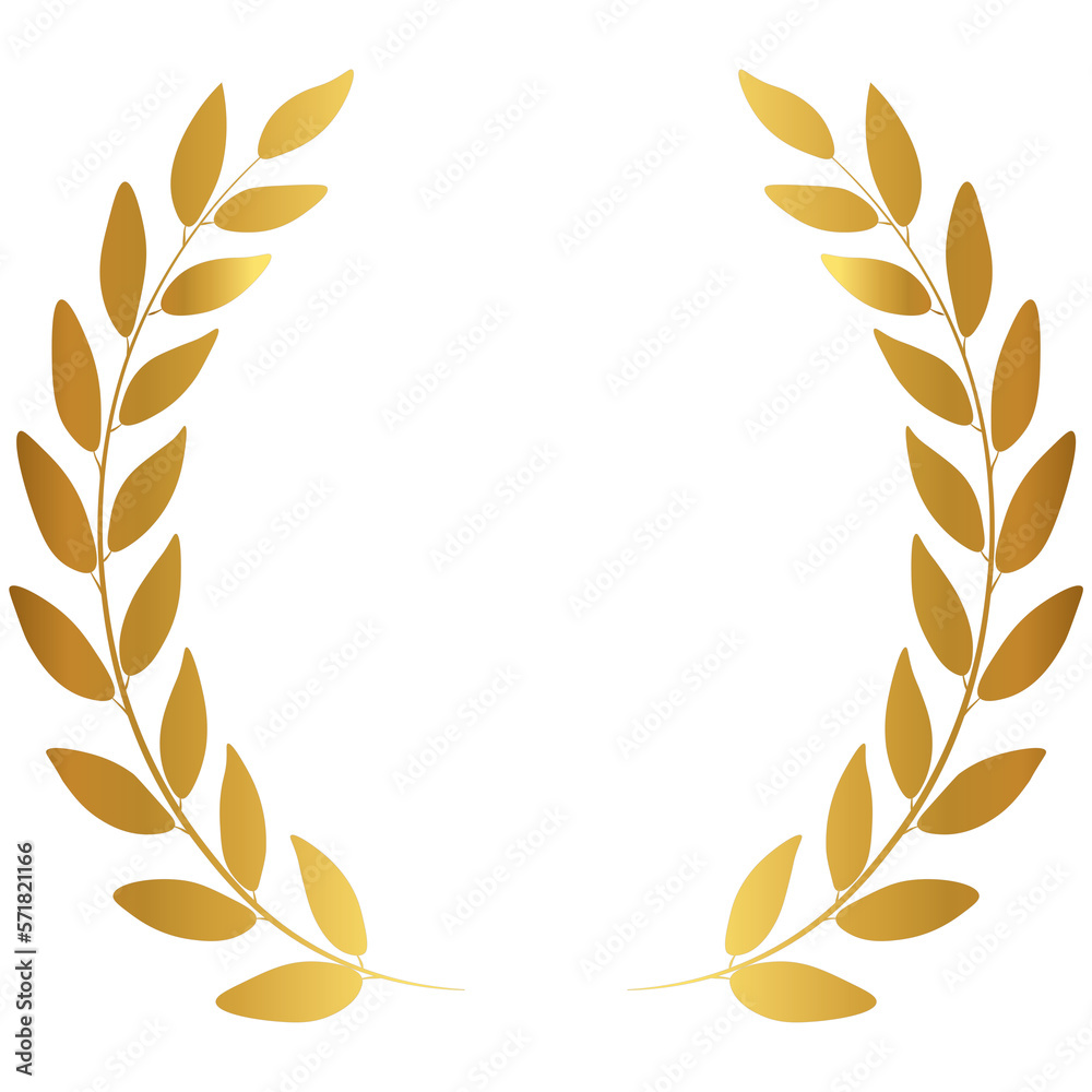 Gold laurel wreath laurel wreath on PNG transparent background Stock ...