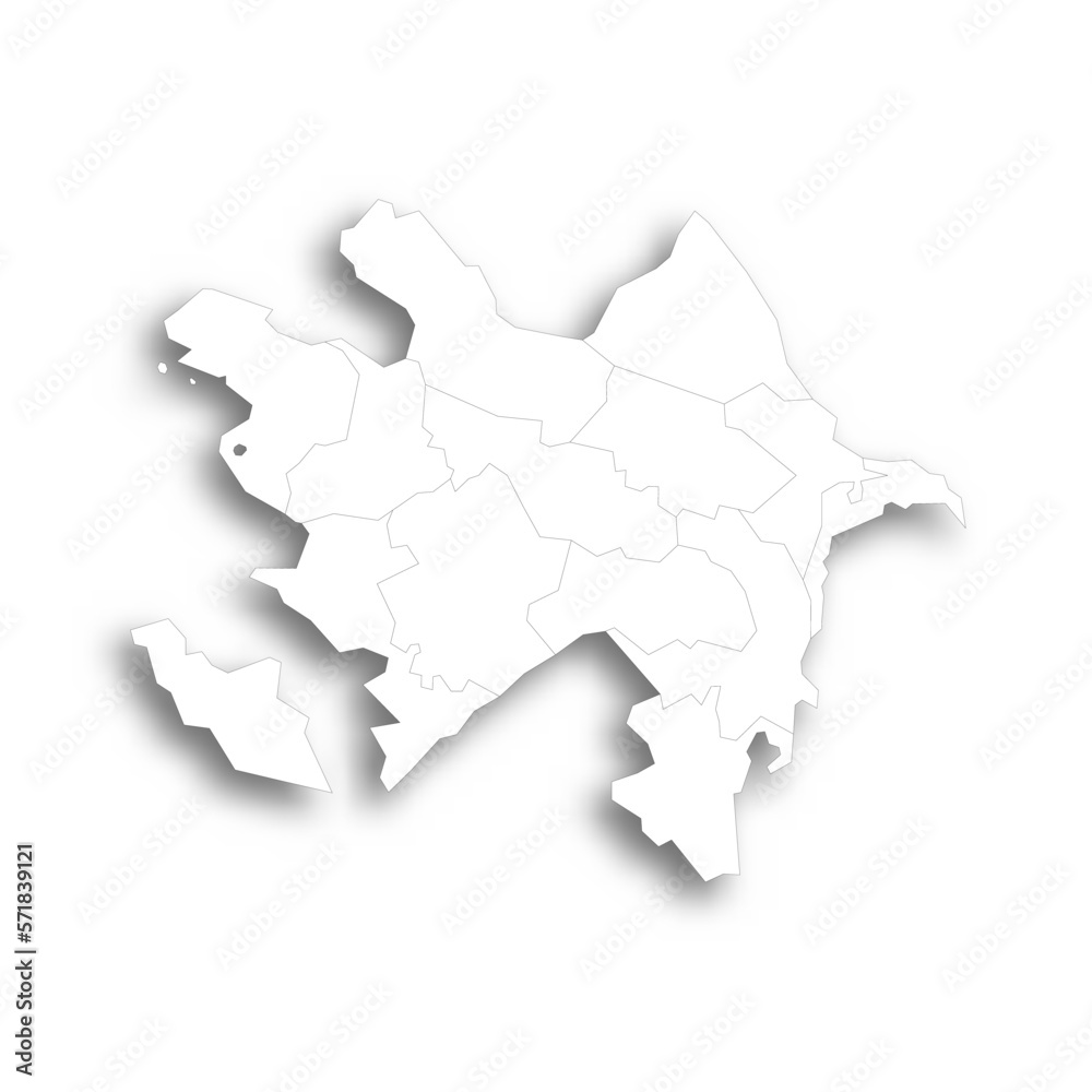Azerbaijan political map of administrative divisions - districts, cities and autonomous republic ...