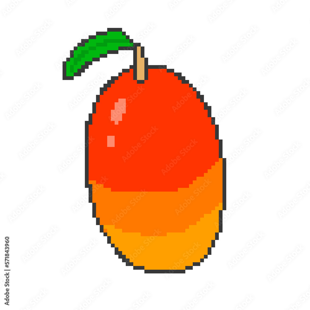 Pixel Art Mango Illustration Design Stock Illustration | Adobe Stock