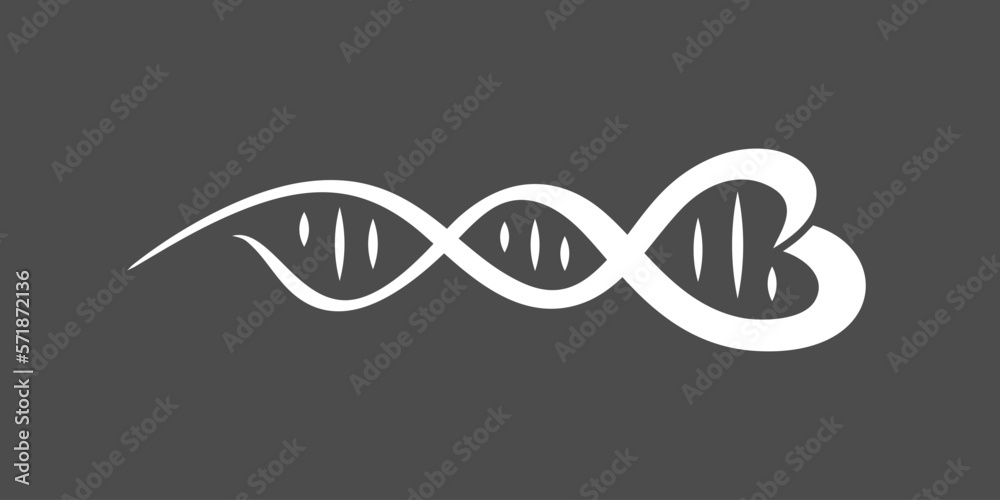 Dna logo vector. Dna heart shape. Love concept. Spiral icon of ...