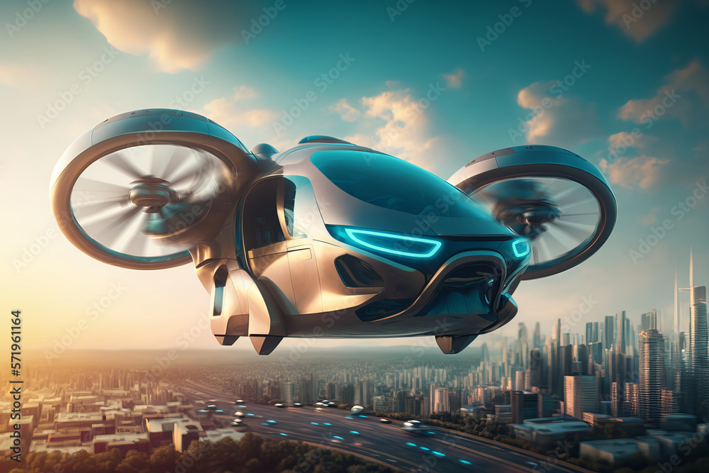 Future of urban air mobility, city air taxi, UAM urban air mobility ...