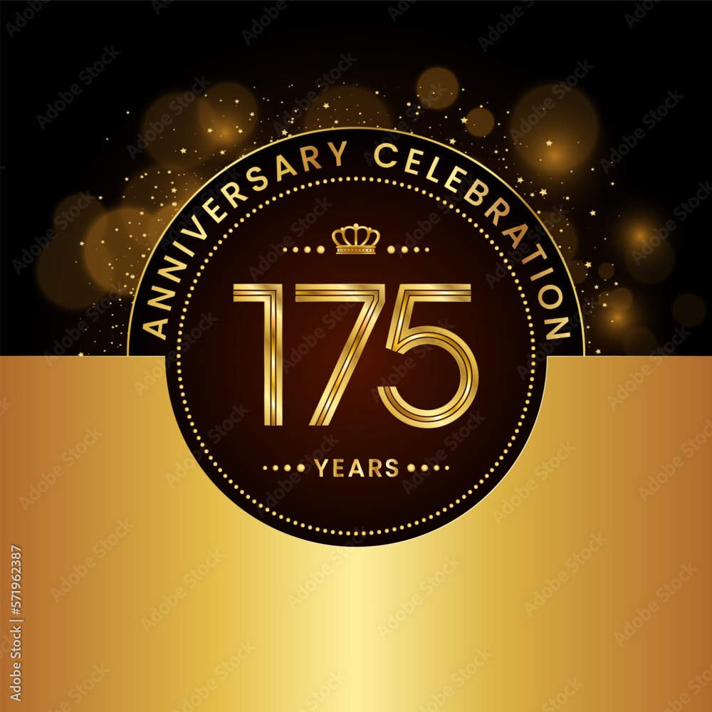 175th Anniversary Celebration. logo design with golden numbers and text ...