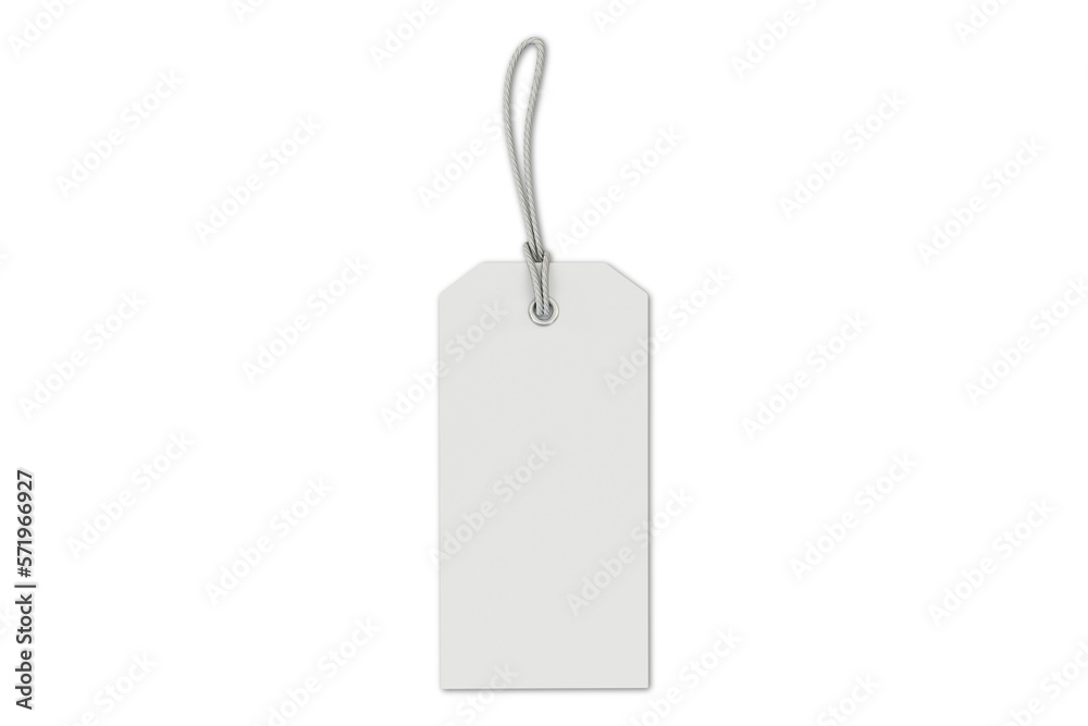 Empty white sale or price tags mockup template isolated on grey ...