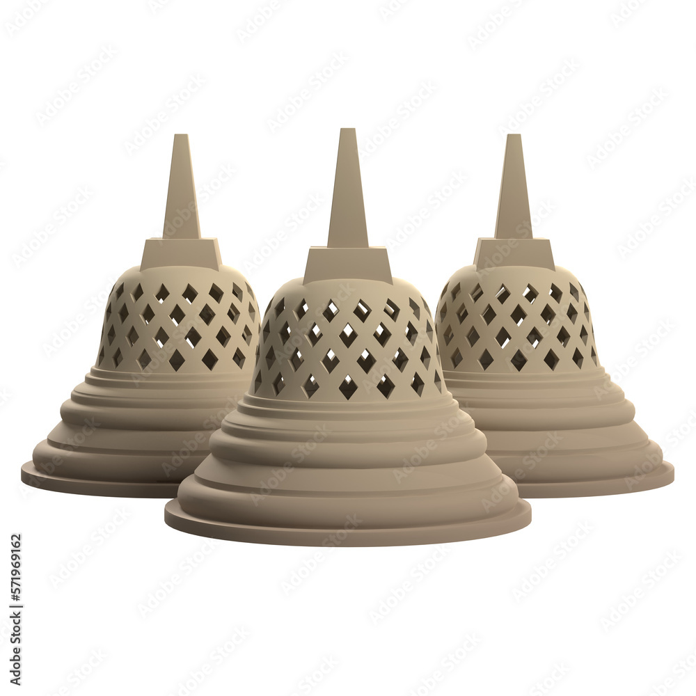 3D Model Illustration of Borobudur Temple: Magelang Iconic Landmark in ...