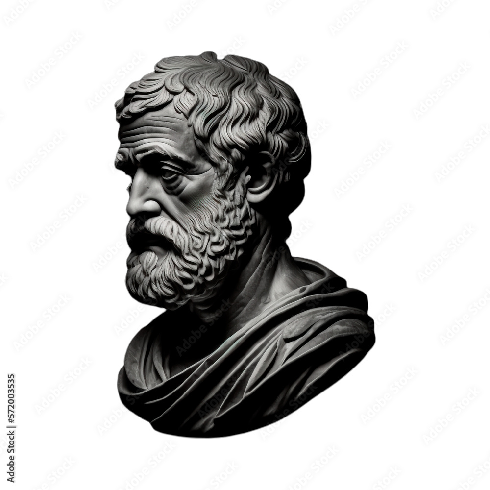 portrait of Aristotle on transparent background Stock Illustration ...