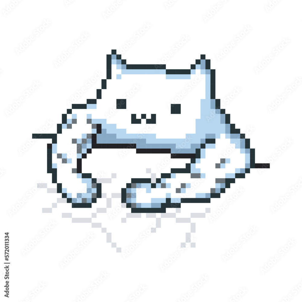 Muscle cat, pixel art meme Stock Vector | Adobe Stock