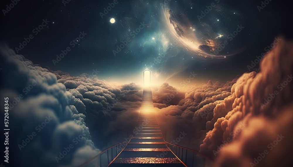 way path to heaven kingdom, holy sacred road to heaven, or sci-fi high ...