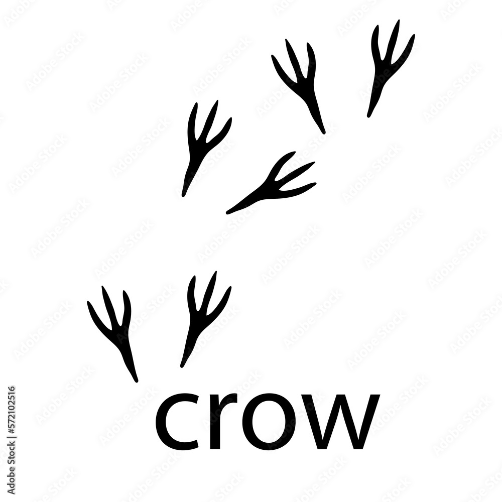 Crow Paw Prints. Logo. Vector Illustration. Isolated vector ...