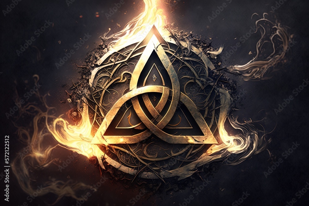 Stock-Illustration „Generative AI arcane symbol with effect of fire and ...