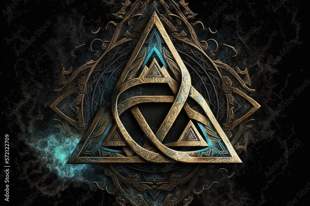 Generative AI arcane symbol with effect of fire and ice. Magic symbol ...