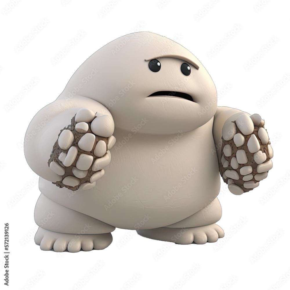Cute Animation Cartoon Character Animal Golem Design Elements Isolated ...