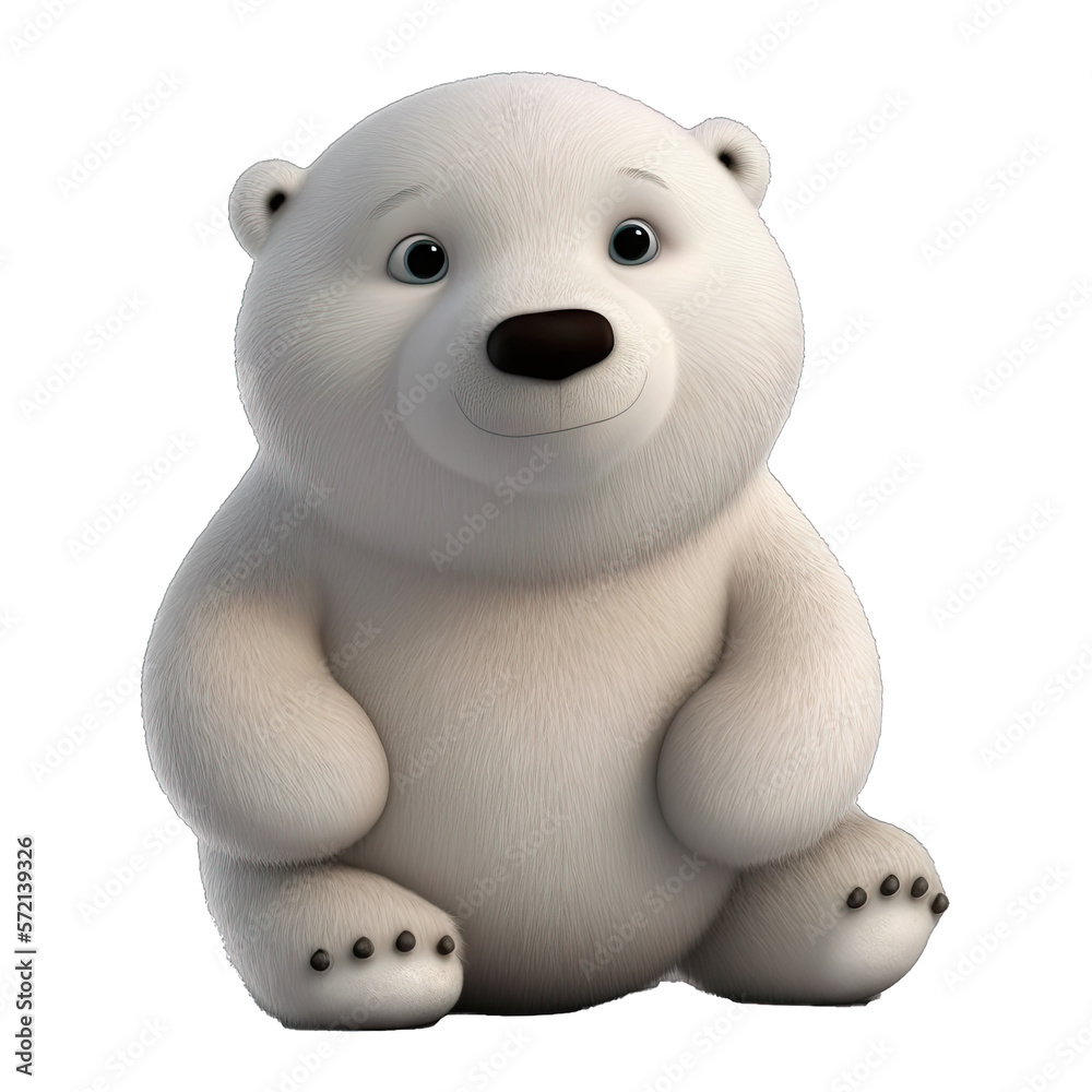 Stock-Illustration „Cute Animation Cartoon Character Animal polar bear ...