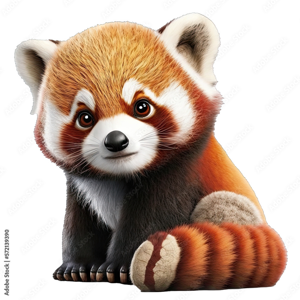 Stock-Illustration „Cute Animation Cartoon Character Animal Red Panda ...