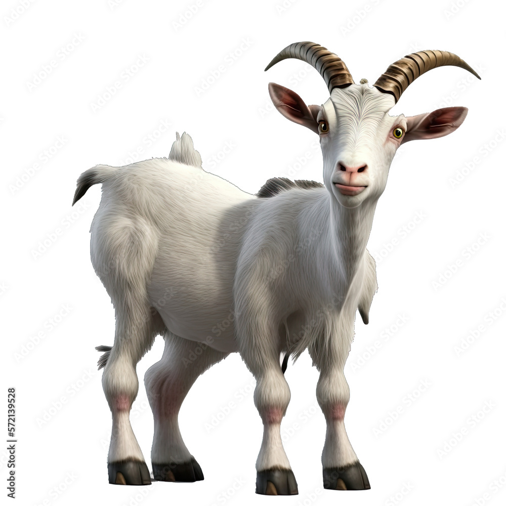 Stock-Illustration „Cute Animation Cartoon Character Animal Alpine Goat ...