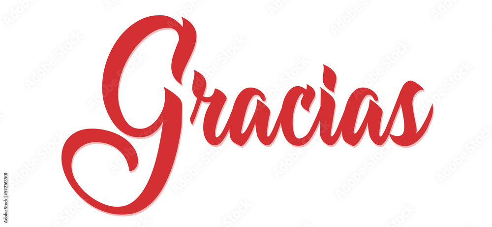 Ilustración de Stock Gracias - thank you written in spanish - red color ...