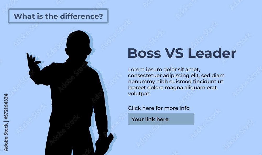 Boss vs leader themed vector banner or poster design template with ...