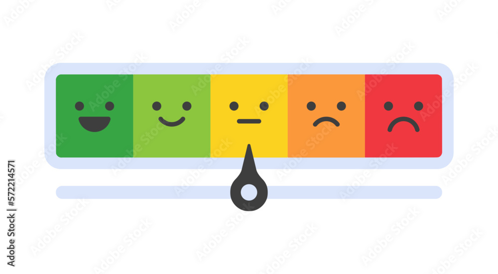 happiness meter in flat style Stock Vector | Adobe Stock