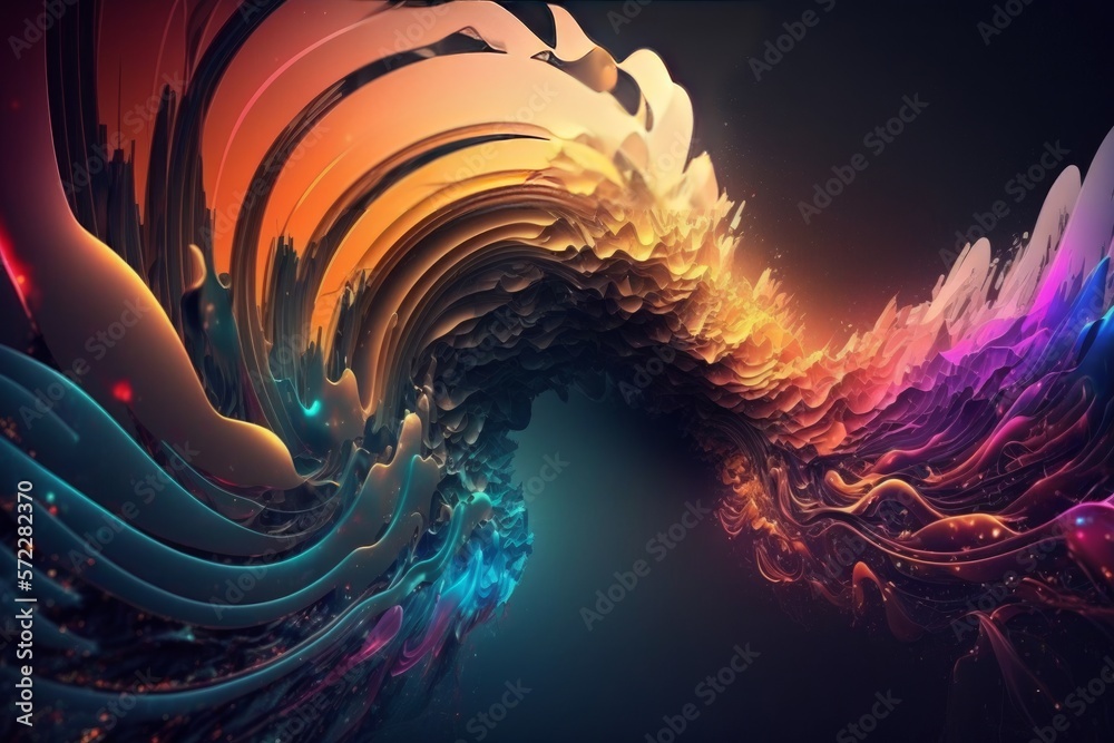 fractal background, as colours and shapes fracture and swarm across ...