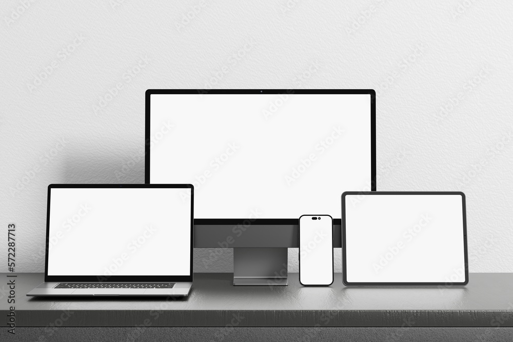 Responsive Web Design and website Mockup, Devices Mock up, Smartphone desktop tablet laptop ...