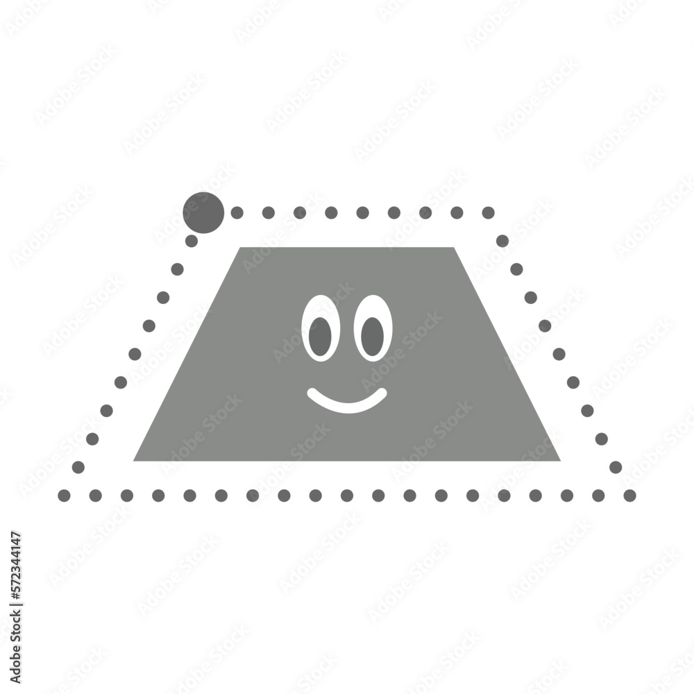 Dotted trapezium shape for tracing lines for preschool and kindergarten ...
