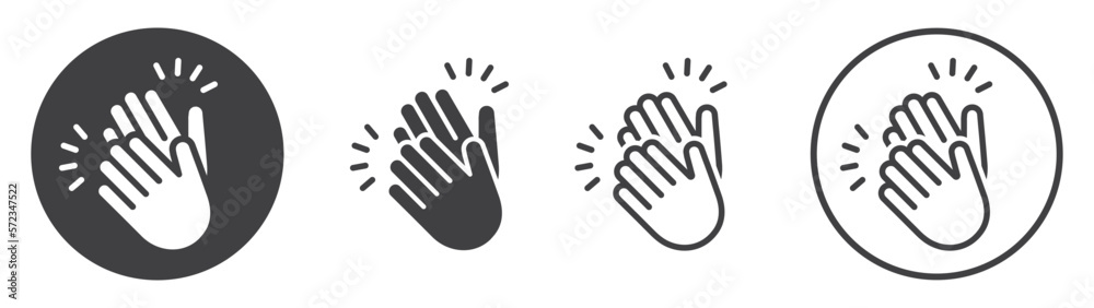 Set of hands clapping icon. Clap symbol, victory gesture, applause. Congratulations, celebration ...
