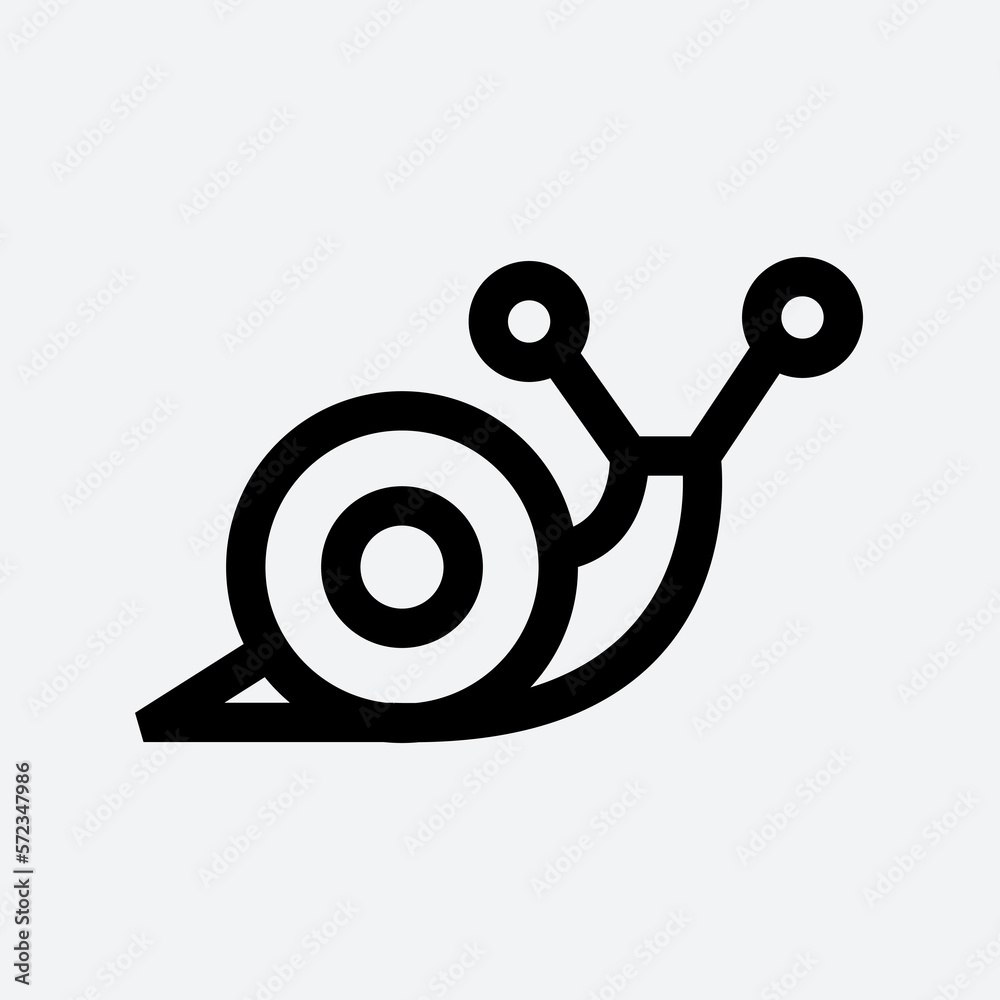 snail simple line icon logo vector design, modern logo pictogram design ...
