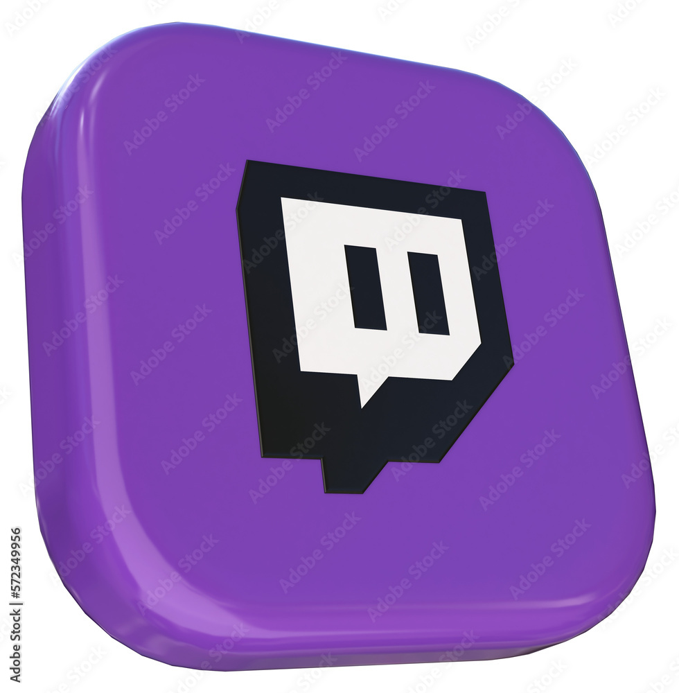 Isolated square badge with the logo of Twitch on transparent background ...