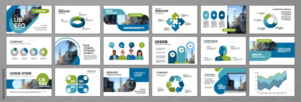 Business infographic elements template set. Keynote presentation ...