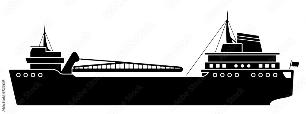 Illustration Stock Clean & simple illustration of freighter/cargo ship ...