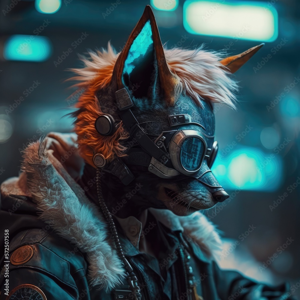 Cyberpunk Furry glow Stock Illustration | Adobe Stock