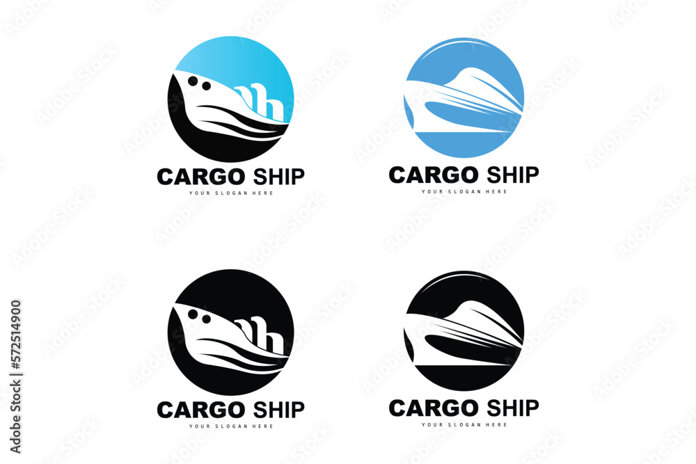 Cargo Ship Logo, Fast Cargo Ship Vector, Sailboat, Design For Ship ...