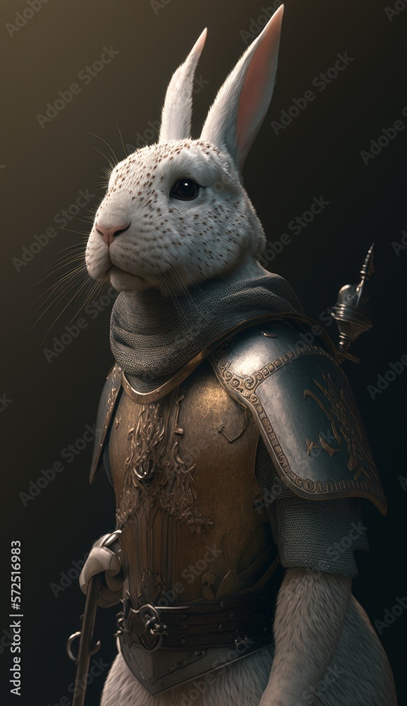 Cute Stylish and Cool Animal bunny Knight of the Middle Ages: Armor ...