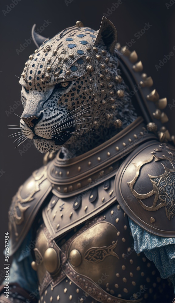 Cute Stylish and Cool Animal Leopard Knight of the Middle Ages: Armor ...