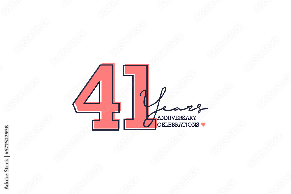 41 year anniversary. Anniversary template design concept with golden ...