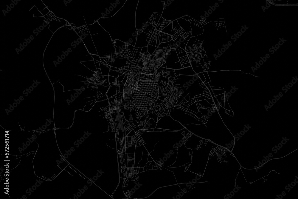 Stylized map of the streets of Taif (Saudi Arabia) made with white ...