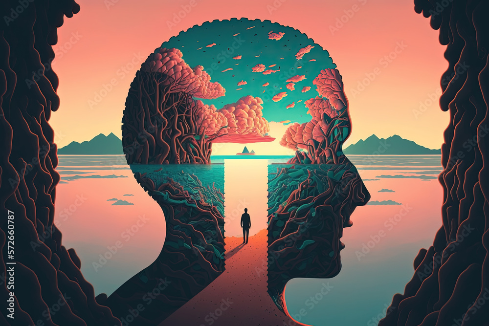 An Illustration Showing the Concept of Exploring the Mind, Self ...