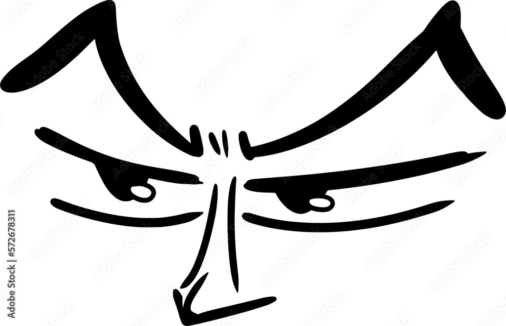 Vector drawing of human eyes with noses and eyebrows.Emotional ...