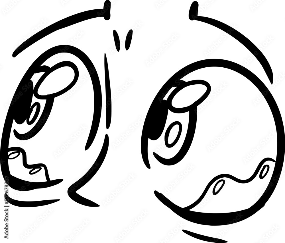 Vector de Stock Vector drawing of human eyes with noses and eyebrows ...